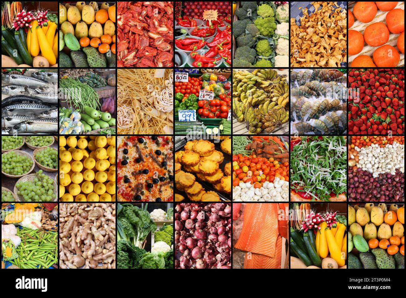 Food collage. Photo collage with composition of colorful collection of ...