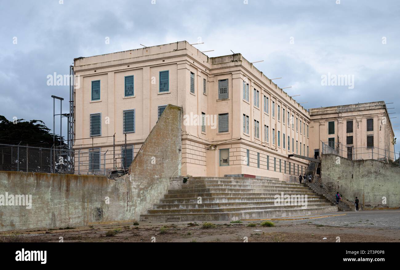 View of the Alcatraz Cell House from the Recreation Yard Stock Photo ...
