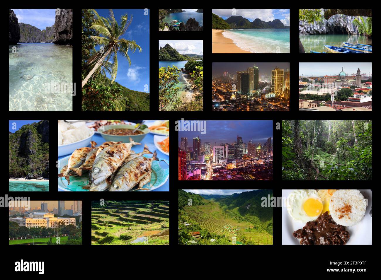 Philippines postcard - travel place landmark photo collage Stock Photo ...