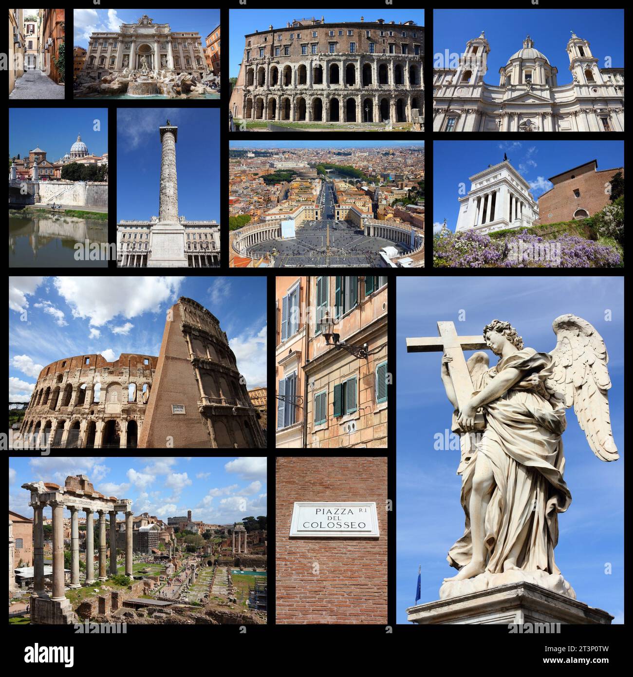 Collage landmarks rome italy hi-res stock photography and images - Alamy