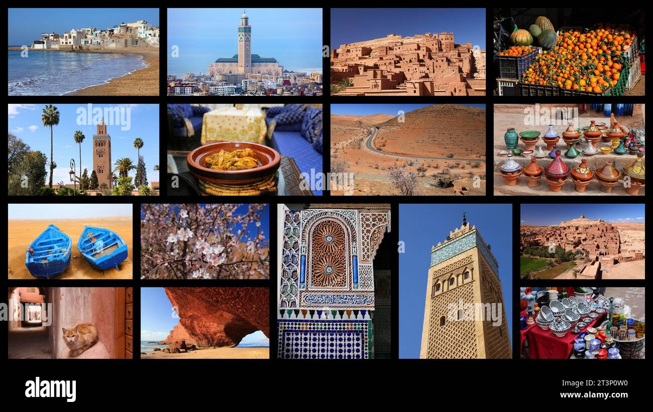 Morocco photo collage. Travel place landmark postcard Stock Photo - Alamy