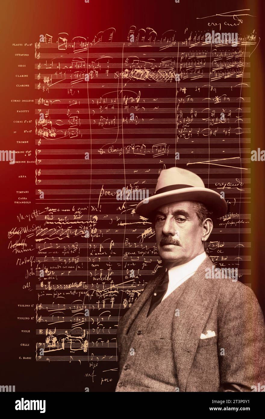 Giacomo Puccini, 1858 –1924, Italian composer, digitally edited ...