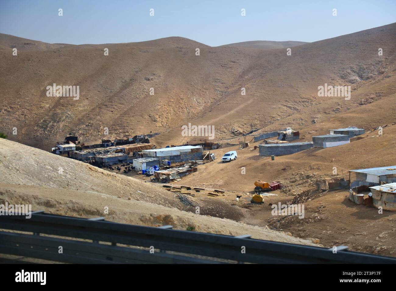 Poverty in Palestine. Makeshift shacks of a goat shepherd village in ...