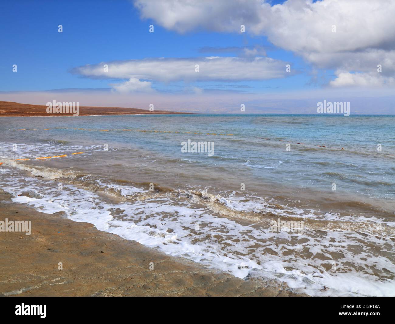 Dead Sea landscape in Israel. Dead Sea beach mud has medicinal ...