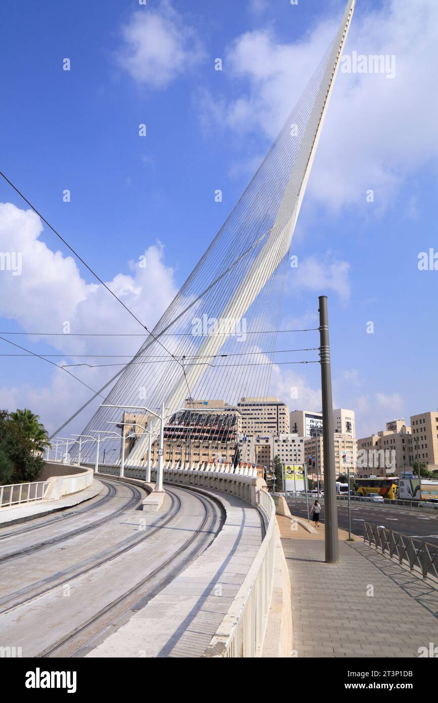 JERUSALEM, ISRAEL - OCTOBER 30, 2022: Chords Bridge designed by Spanish ...