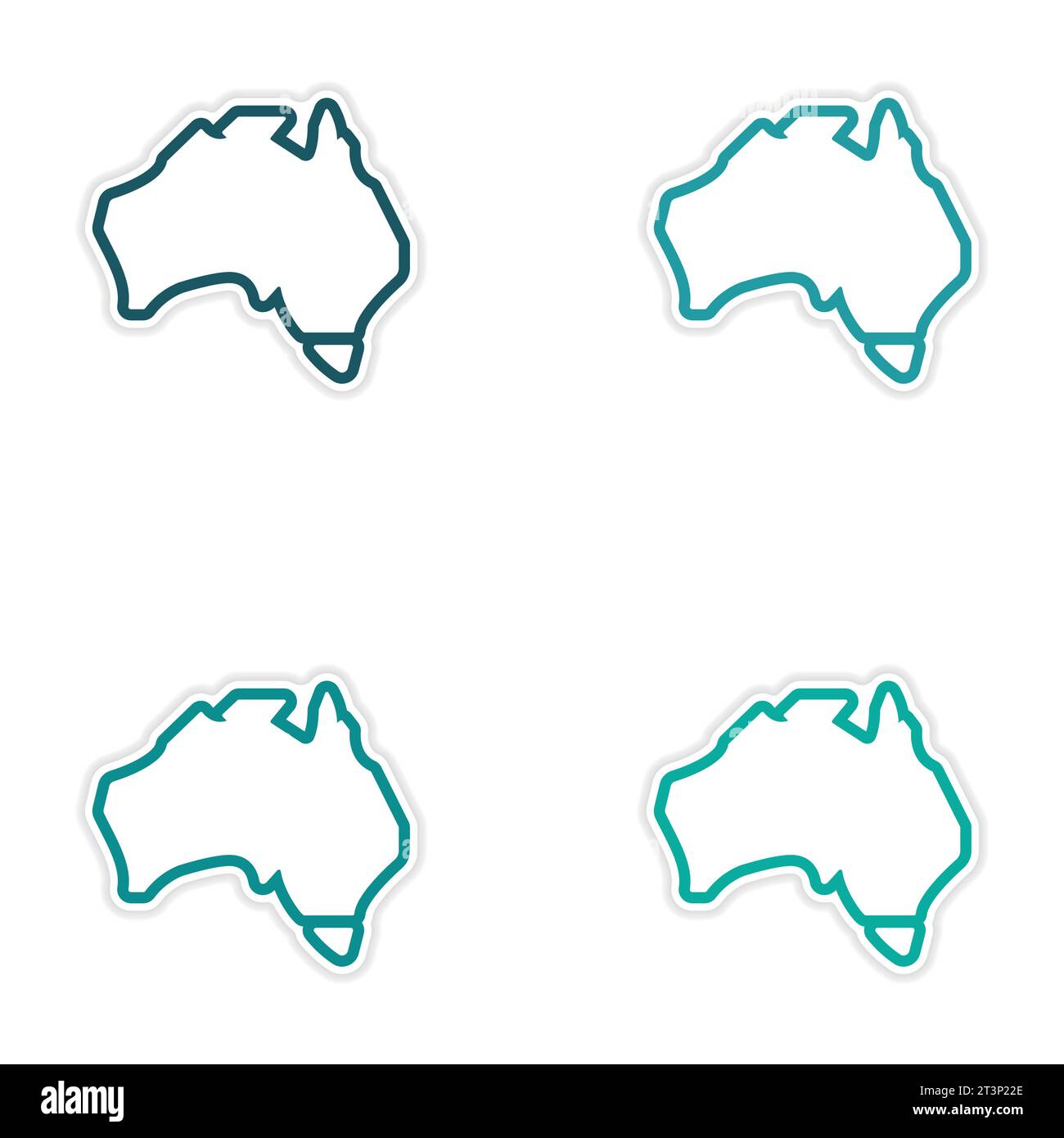 Set of stickers australian map on white background Stock Vector Image ...