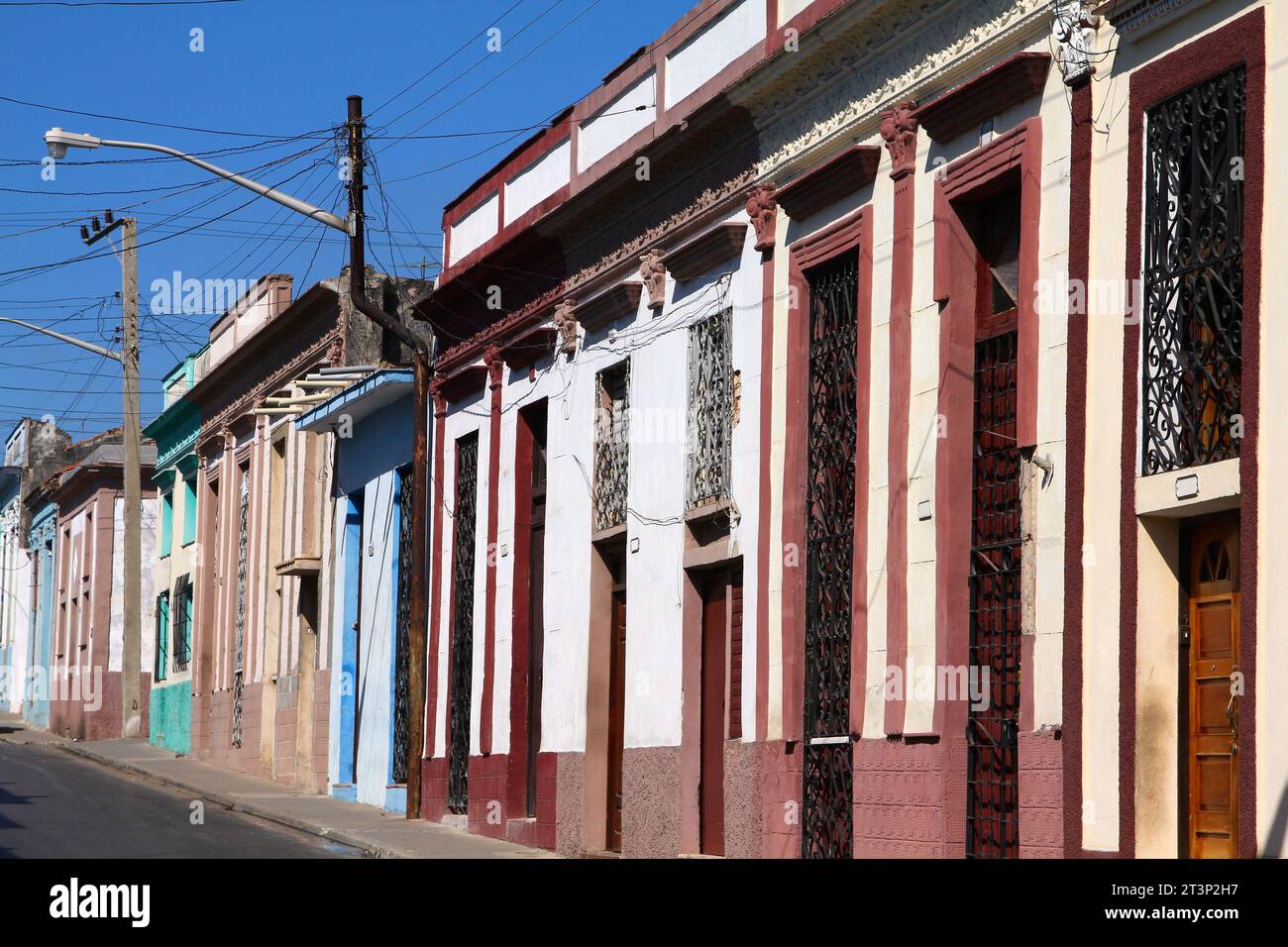 Matanzas town, Cuba - city architecture. Street view with colonial ...