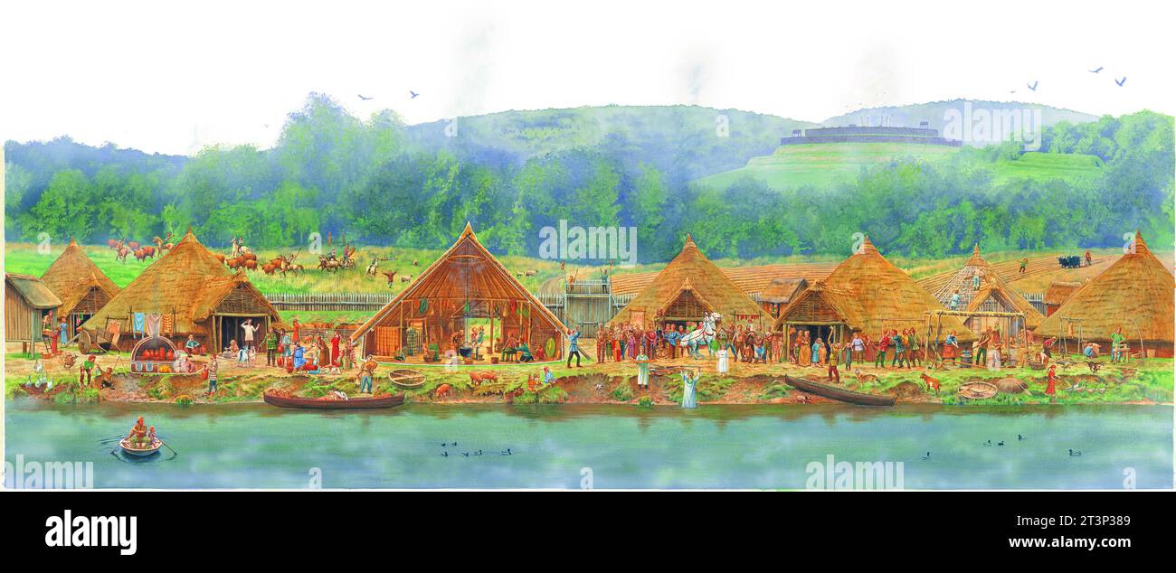 Iron age village illustration hi-res stock photography and images - Alamy