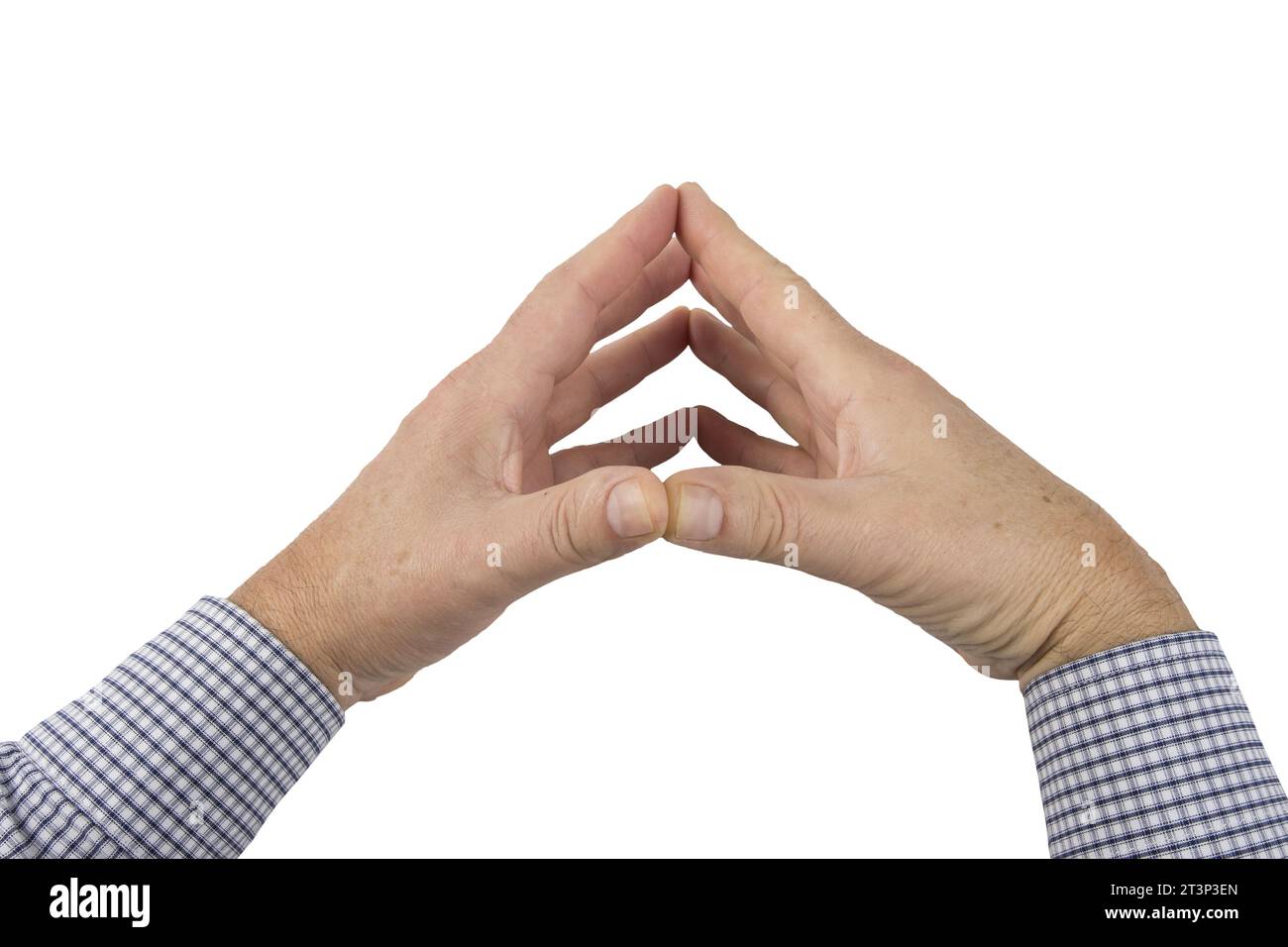 detail of a man's hands waiting on a transparent background Stock Photo ...