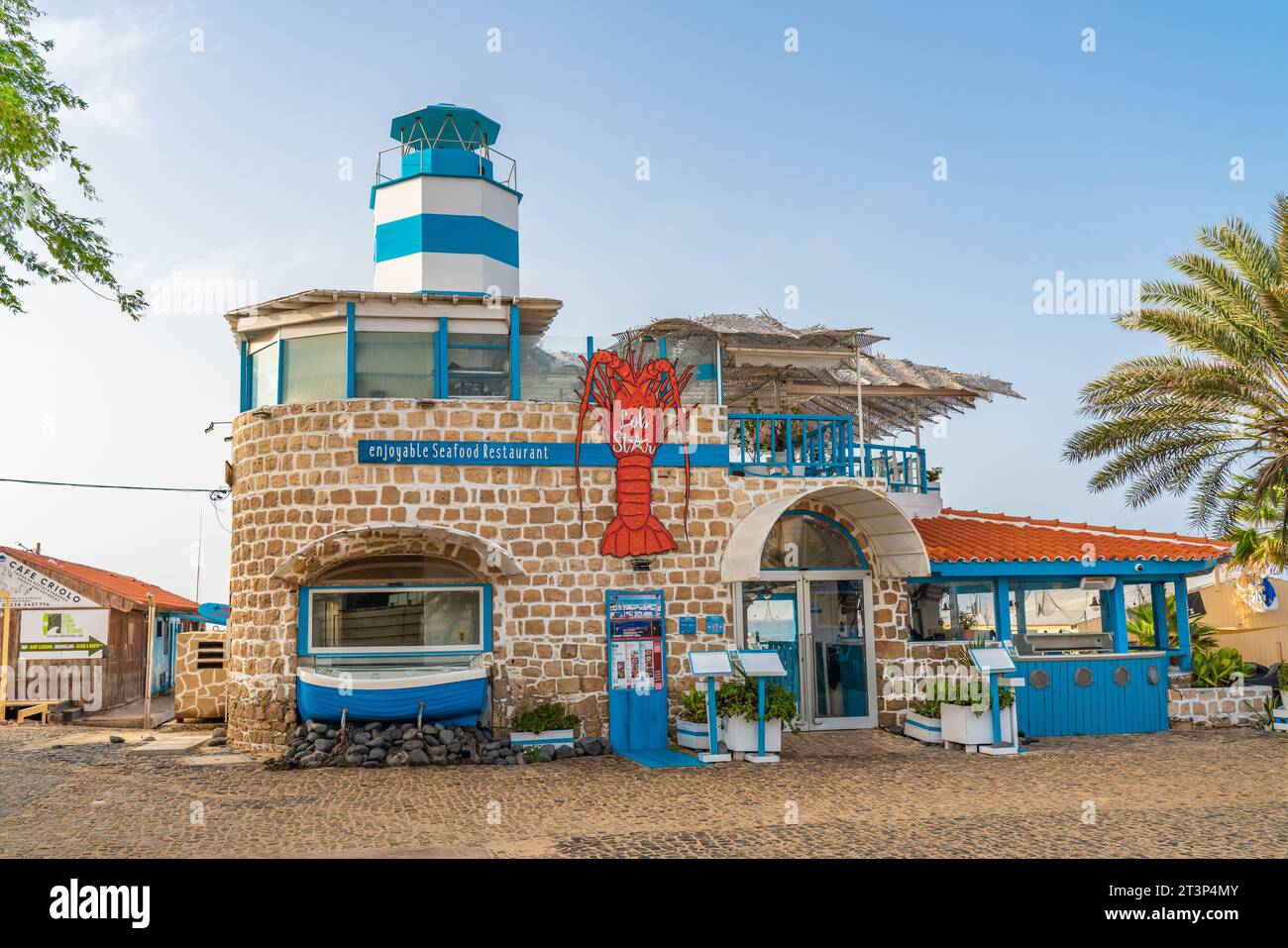 Santa Maria, Sal Island - Cape Verde, October 02.2023: The seafood ...
