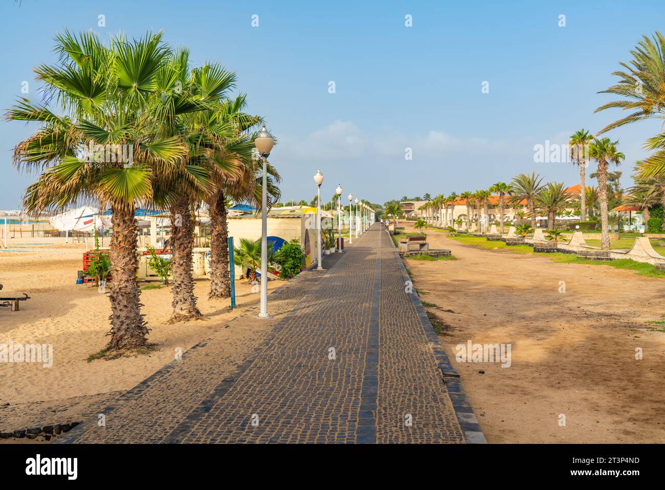 Santa Maria, Sal Island - Cape Verde, October 02.2023: The promenade of ...