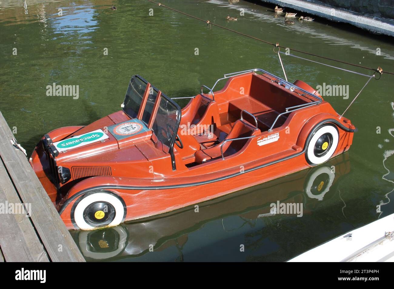 pedal boat in the shape of a car Stock Photo - Alamy