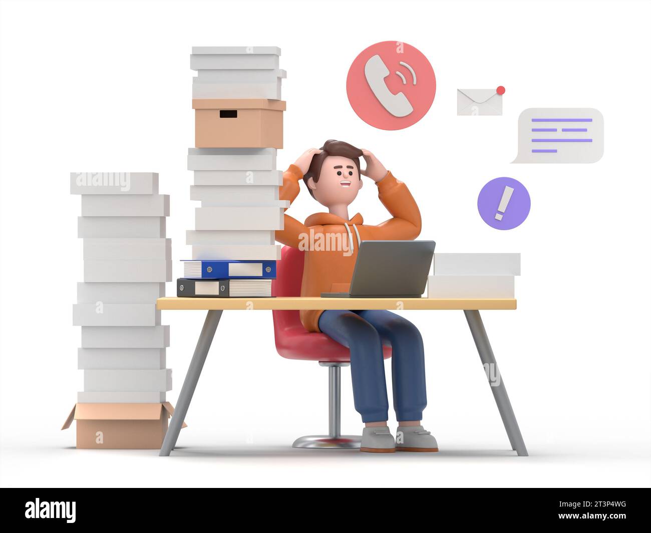 Tired asian office worker Cut Out Stock Images & Pictures - Alamy