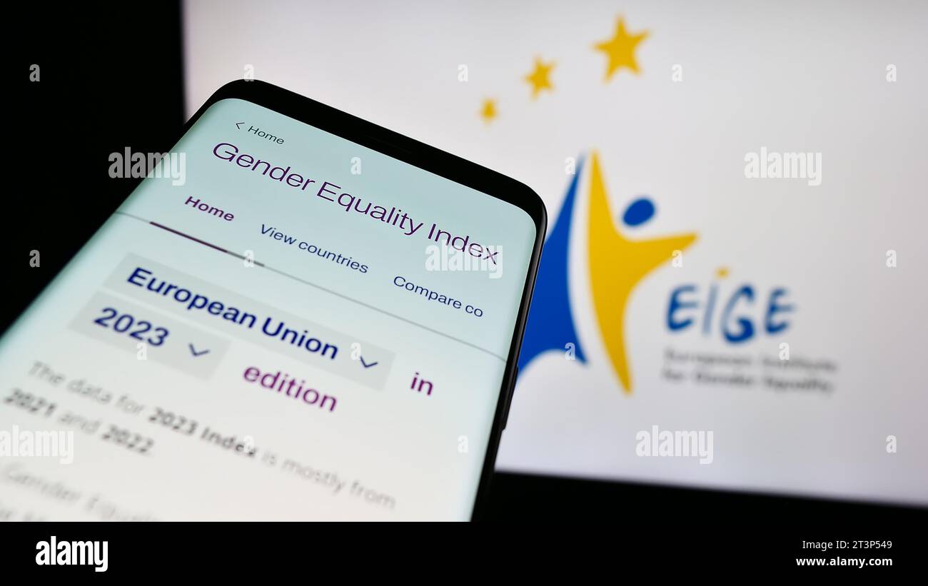 Mobile phone with website of European Institute for Gender Equality ...