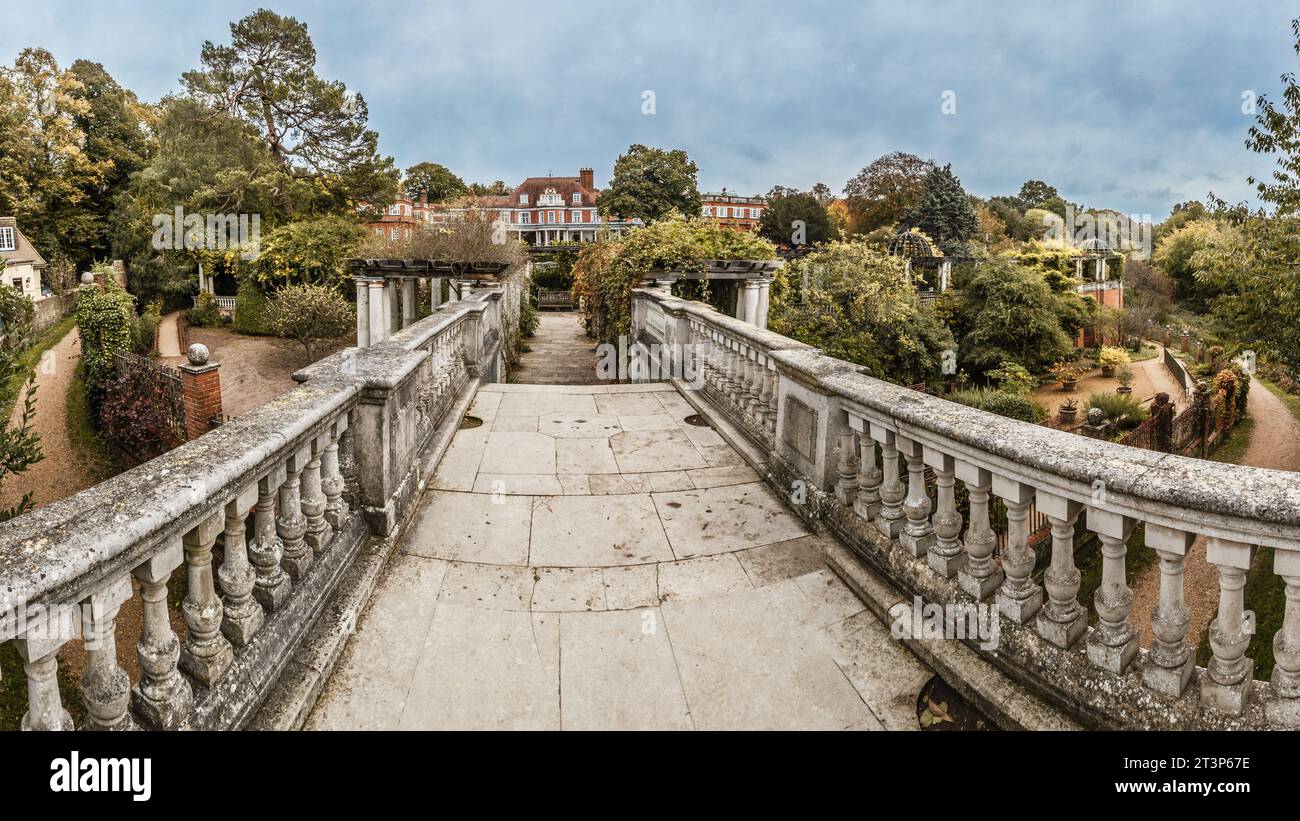 Panoramic view of the Hill Garden and Pergola in autumn Stock Photo - Alamy
