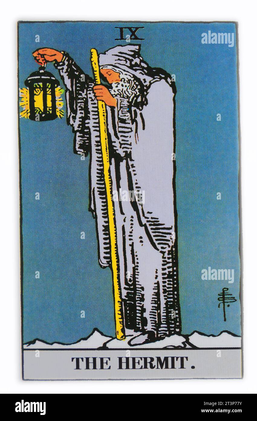 The Hermit. Individual tarot card Stock Photo - Alamy