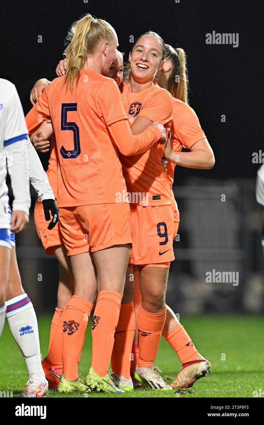 Danique Tolhoek (9) of the Netherlands celebrating after scoring a goal ...