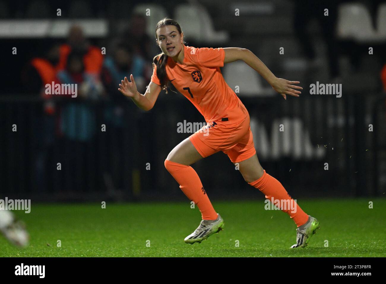 Lotte Keukelaar (7) of the Netherlands pictured during a female soccer game between the national ...