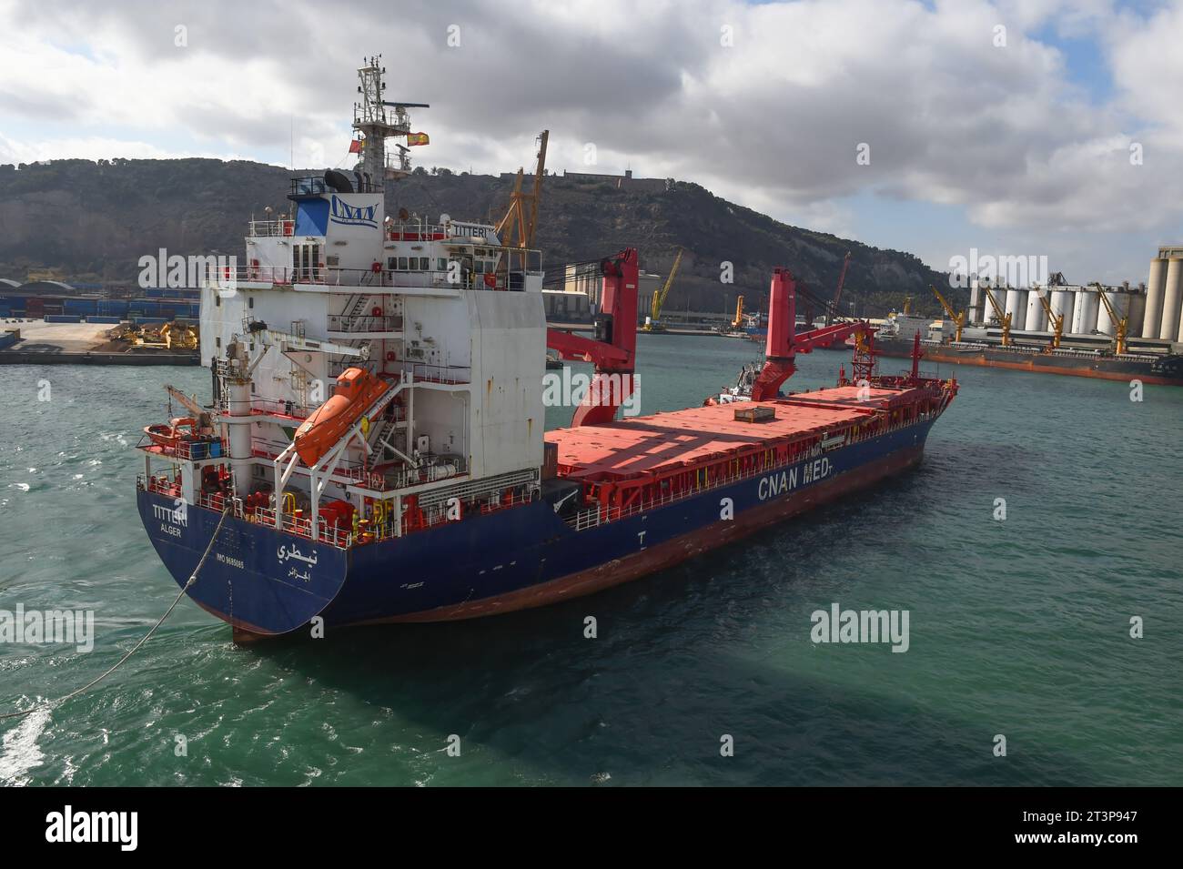 Titteri cargo ship enters the Barcelona harbour - Barcelona Spain 31 ...