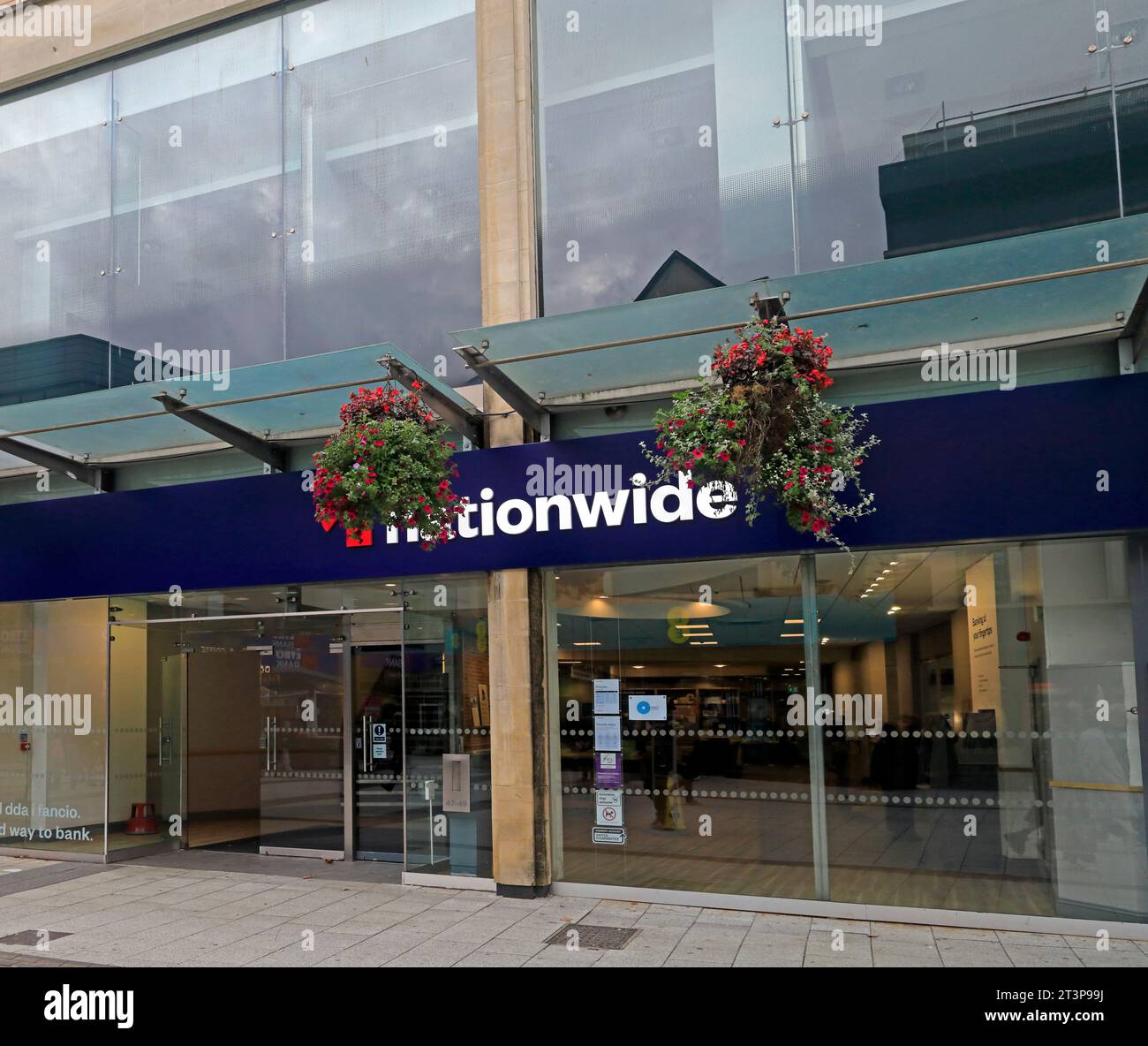 Nationwide building society store front and logo, Queen Street, Cardiff ...