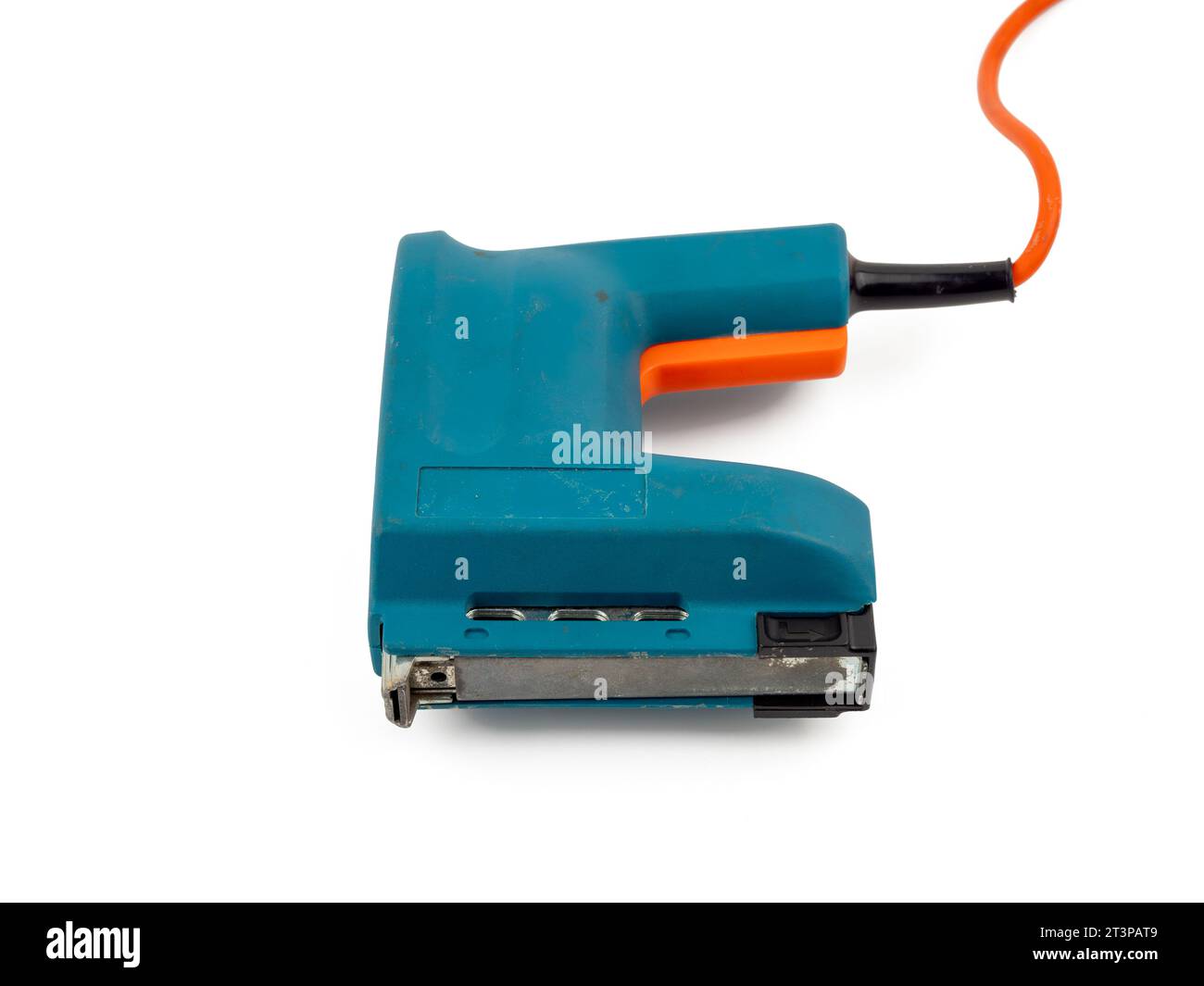 Electric stapler on a white background. Electric staple gun close-up ...