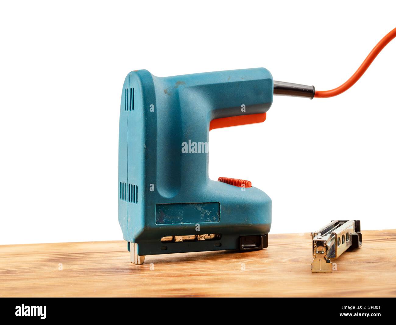 Electric stapler on a white background. Electric staple gun close-up ...