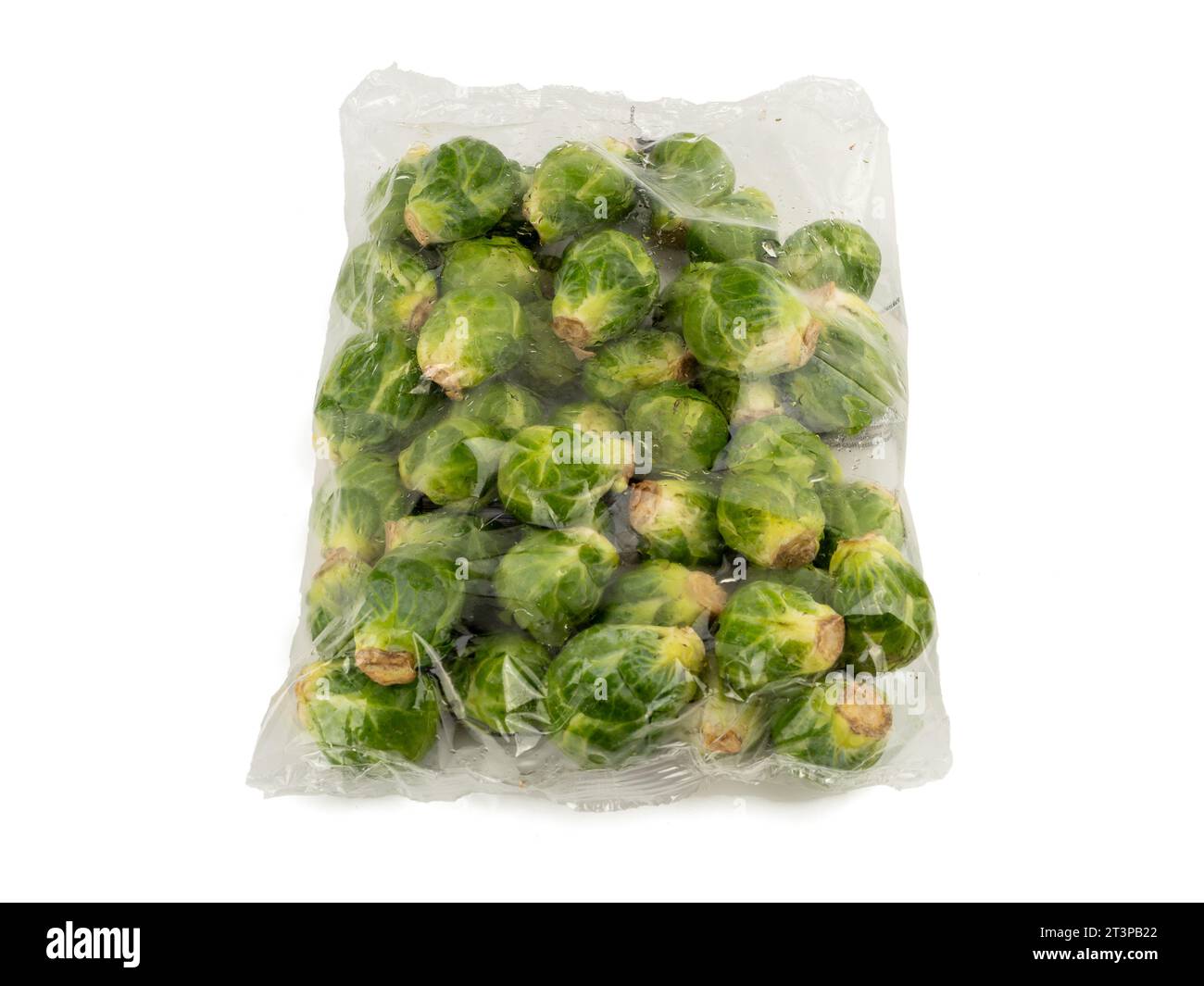 Brussels sprouts in transparent packaging. Fresh, small Brussels ...