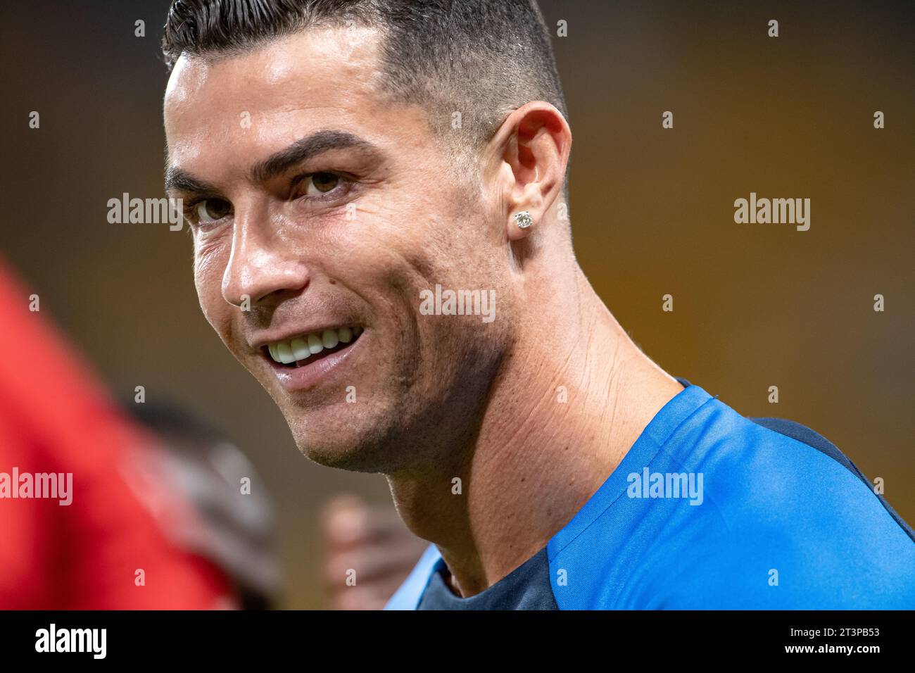 Cristiano Ronaldo of Al-Nassr FC smiles prior the Al-Nassr FC (KSA) vs Al Duhail SC (QAT) Match ...