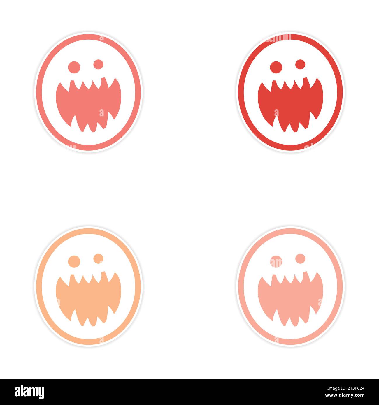 Sticker assembly bright monster with sharp teeth Vector Image Stock ...
