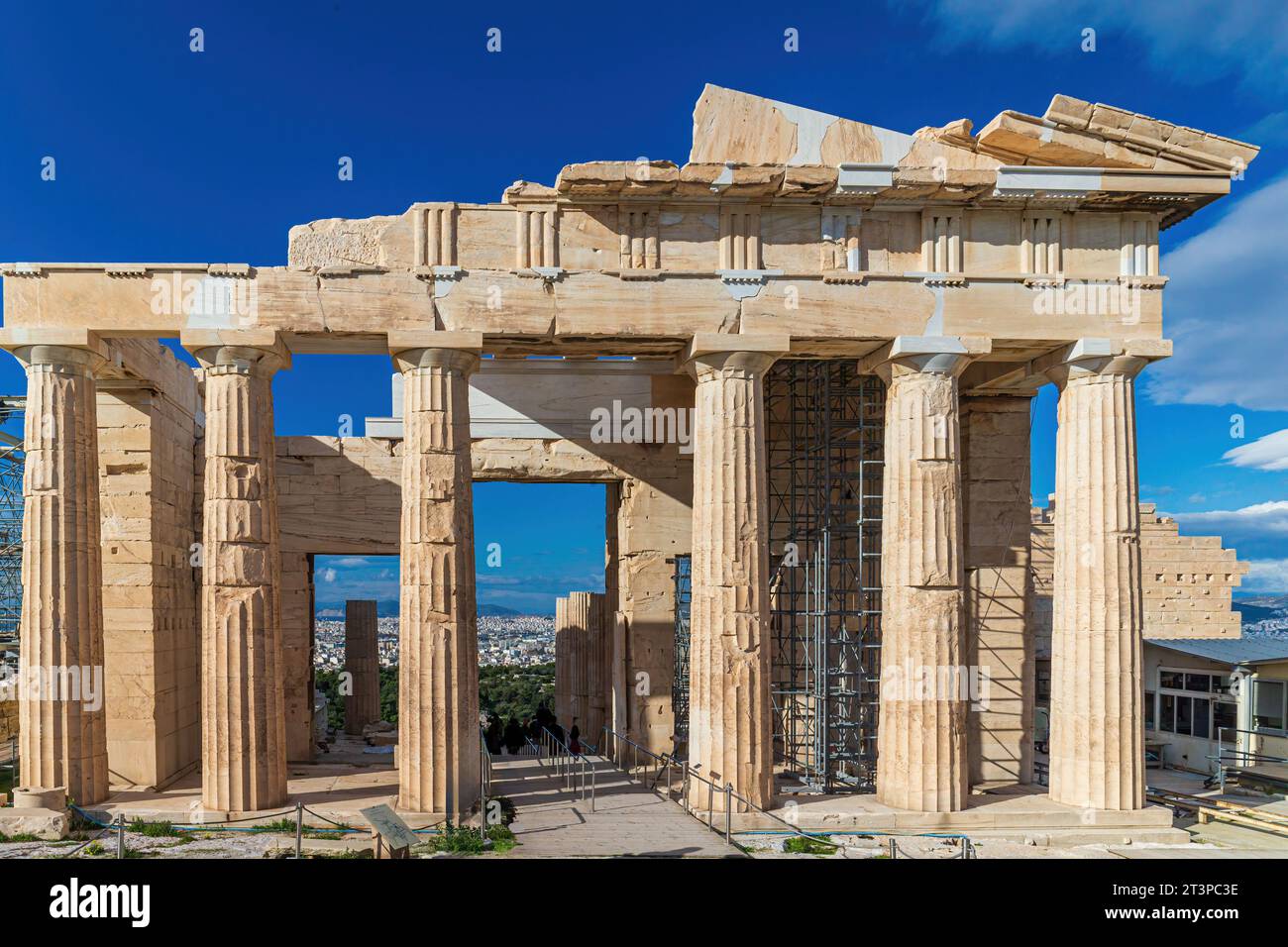 Propylaia, Main Entrance to Acropolis Hill iin Athens, Greece Stock ...