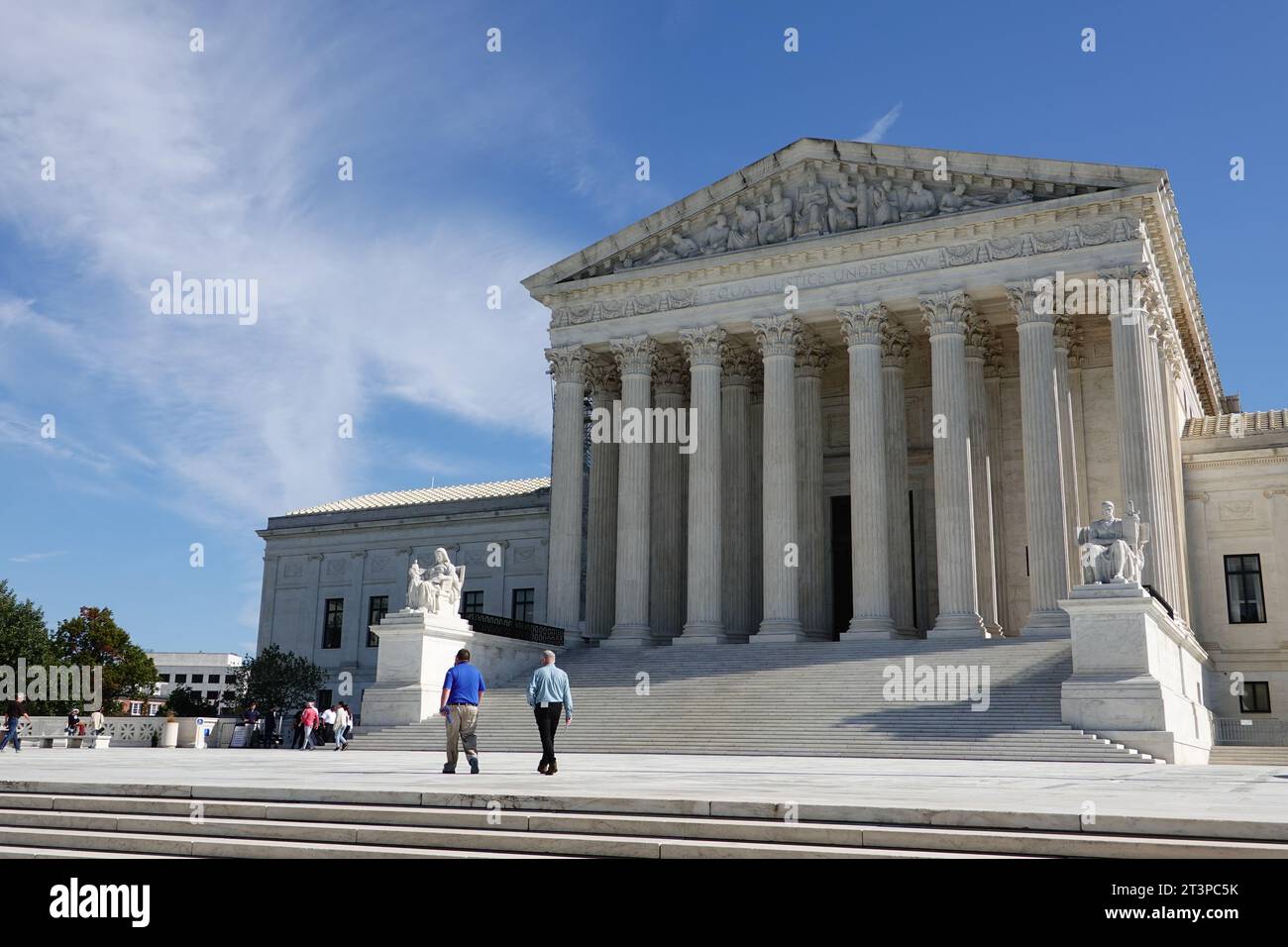 The United States Supreme Court Building, Washington, DC.with people ...