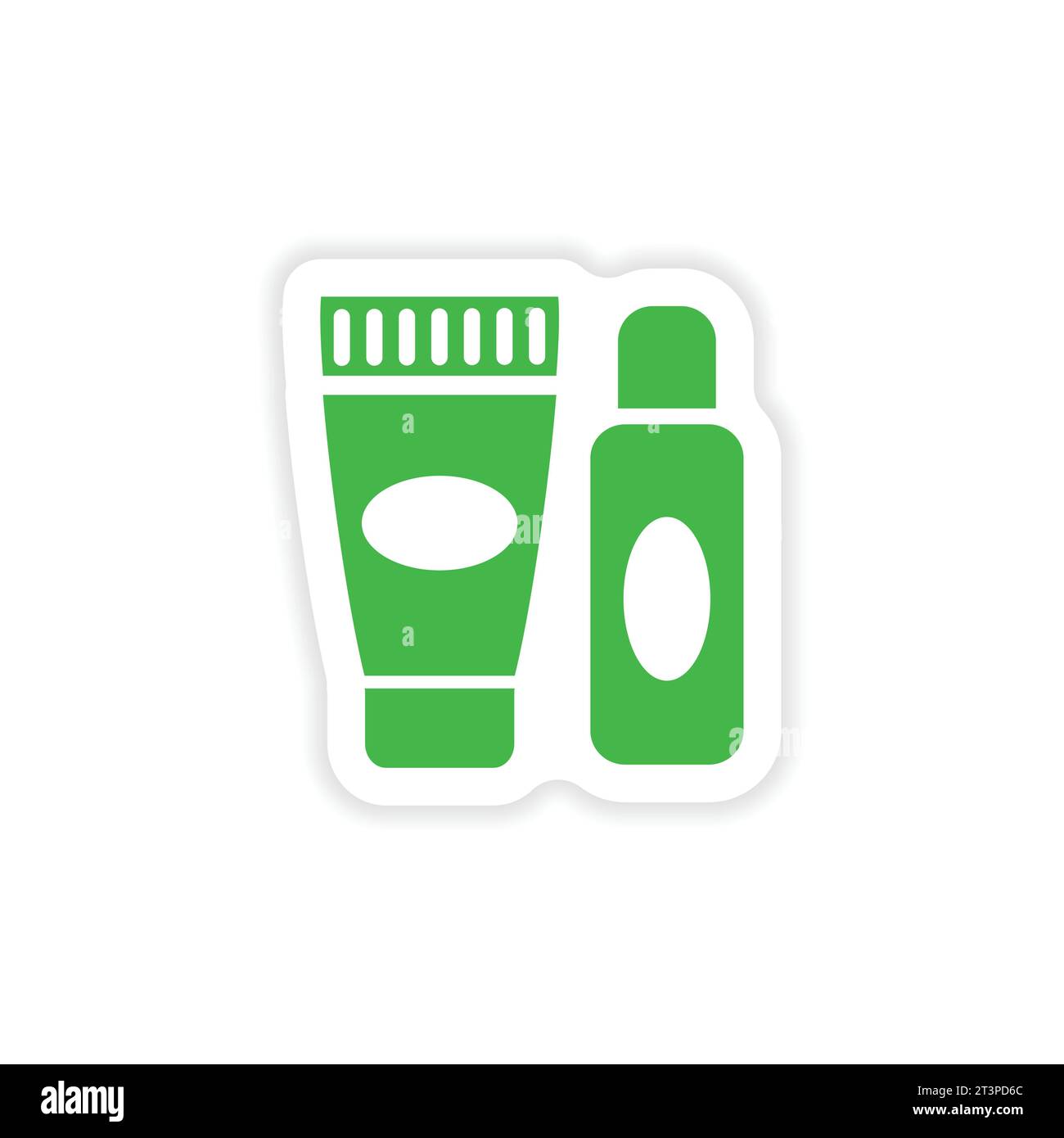 Stylish Paper Sticker On White Background Shaving Vector Image Stock