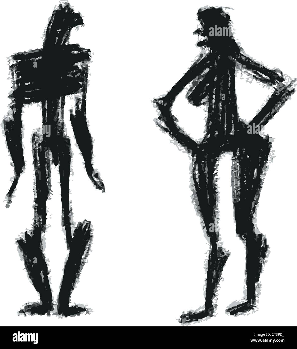 Gender differences caricature of man and woman Vector Image Stock ...