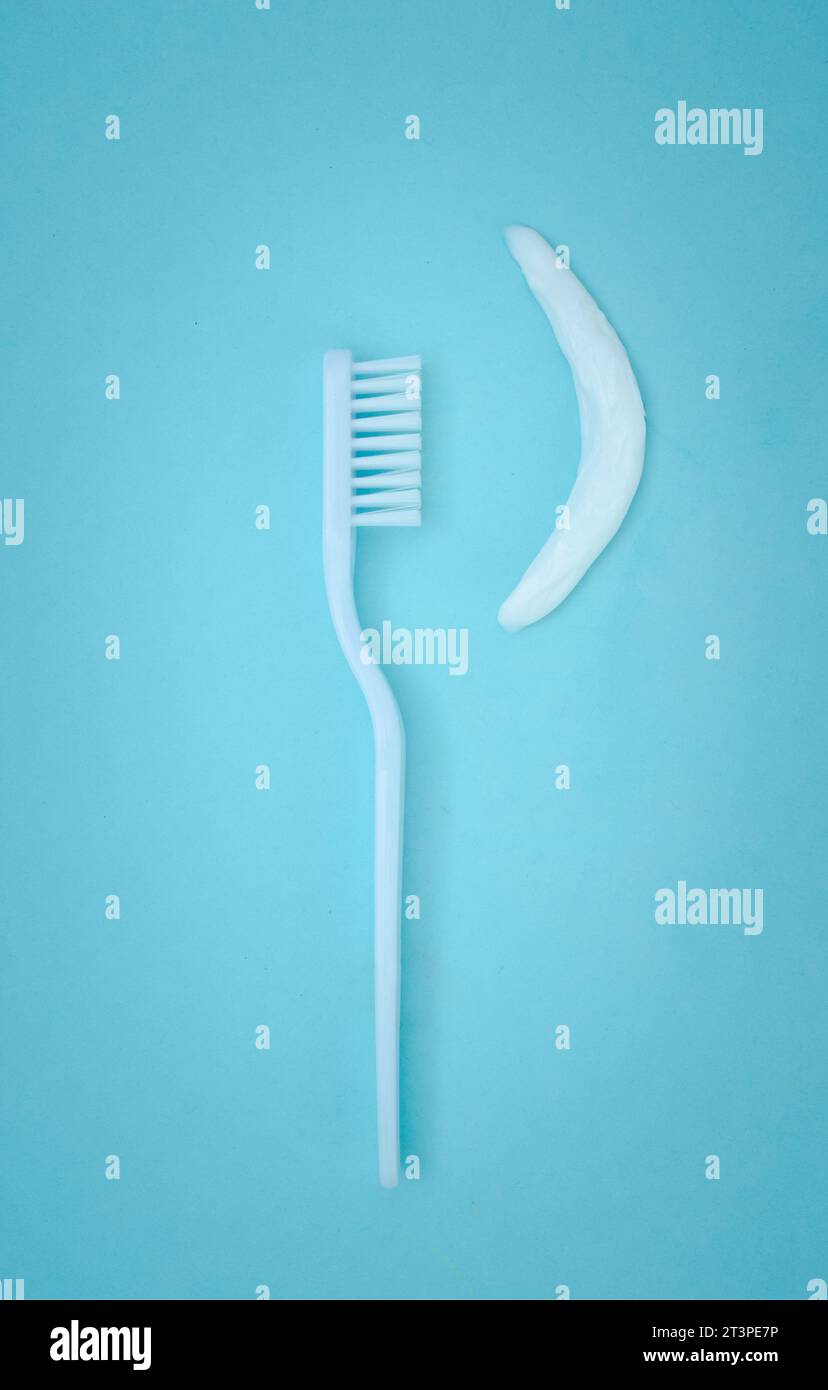 Smiley face created from paste with white Toothbrush. Smiley face ...