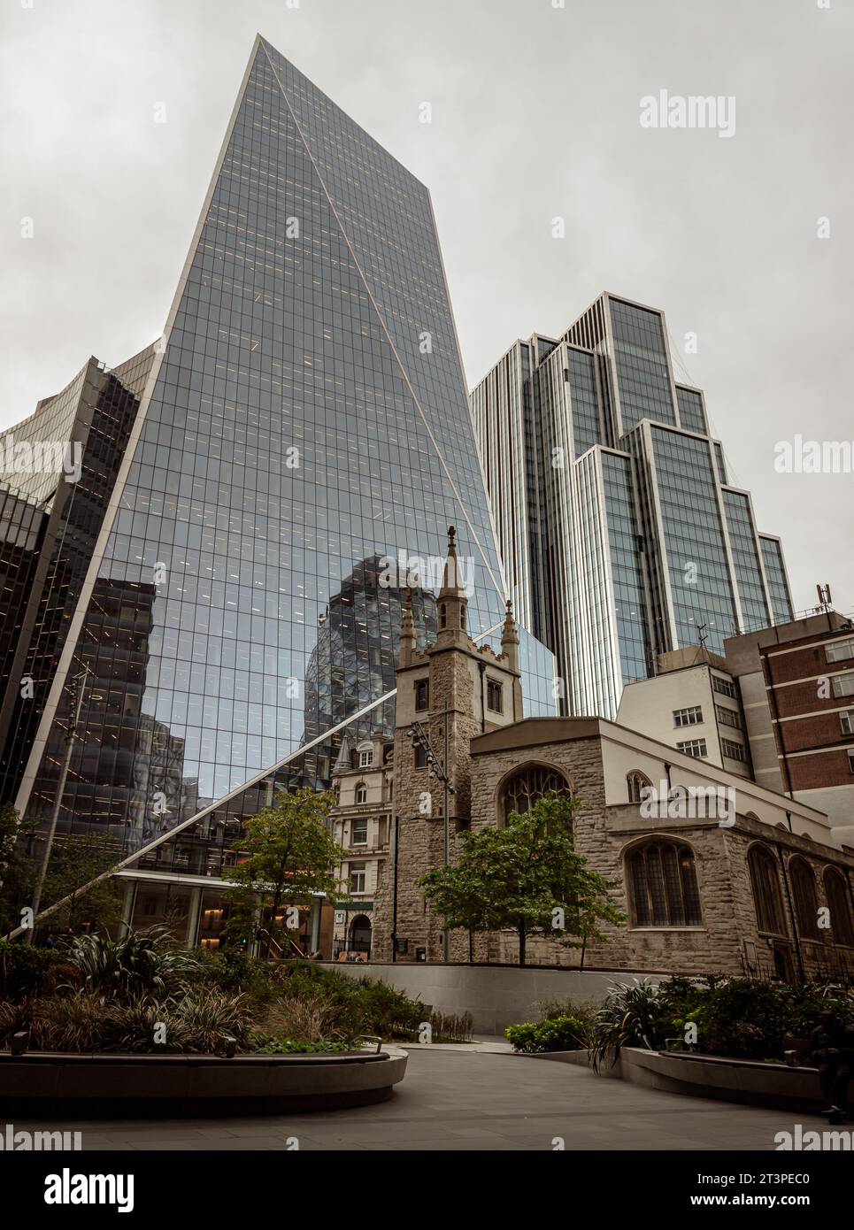London, UK - Oct 23, 2023 - St Andrew Undershaft Church in front of ...