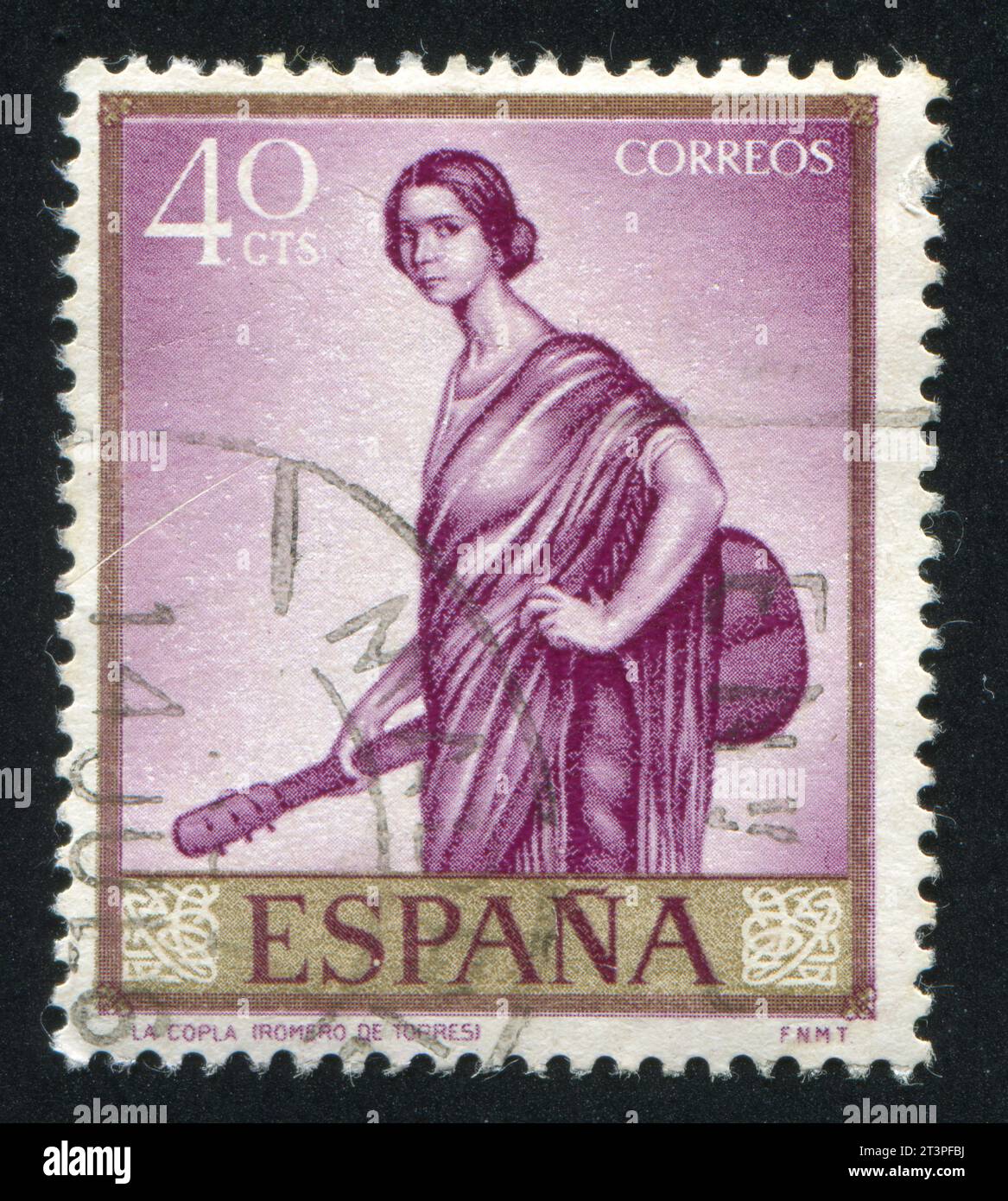 SPAIN - CIRCA 1965: stamp printed by Spain, shows La Copla by Romero de ...