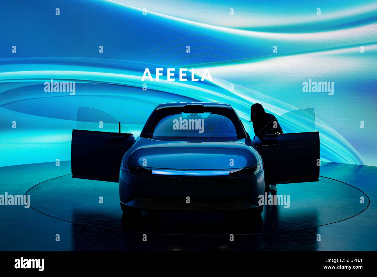 Tokyo, Japan. 26th Oct, 2023. The Sony Honda Mobility Afeela exhibit at the Japan Mobility Show ...
