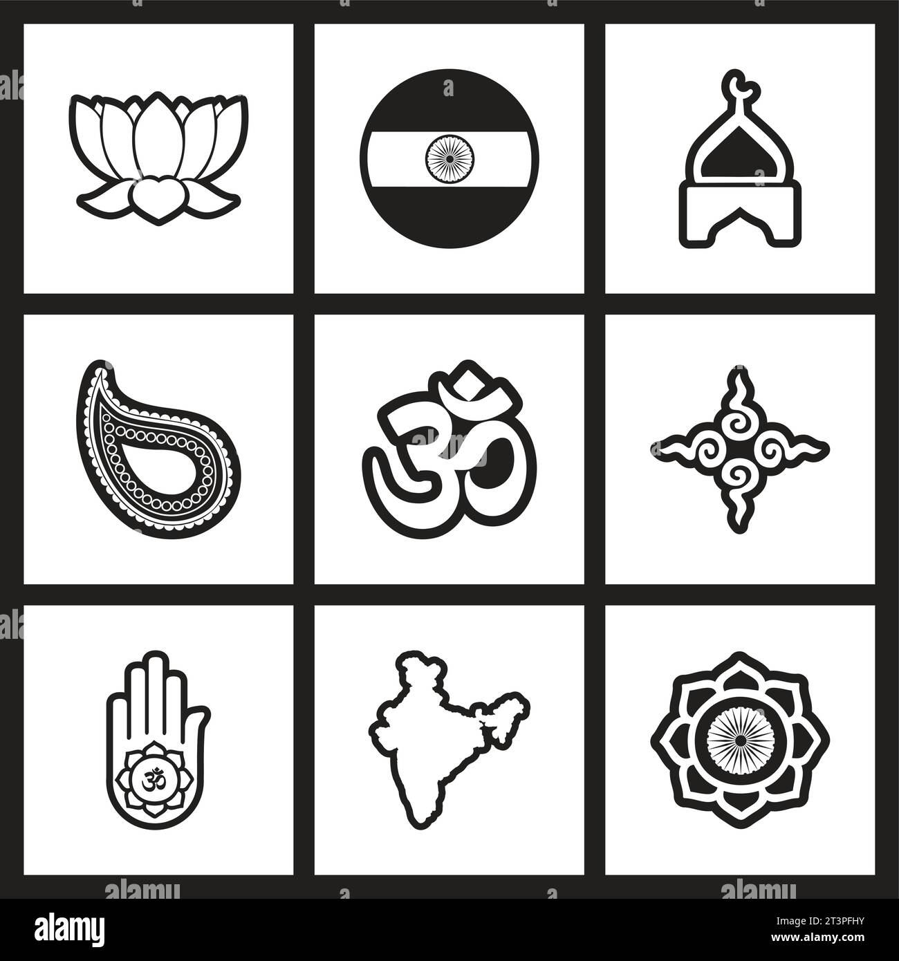 Map icon indian culture design Black and White Stock Photos & Images ...