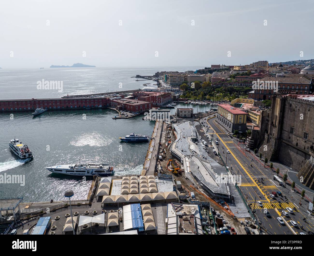 Harbor of Naples, Italy. Aerial view Stock Photo - Alamy