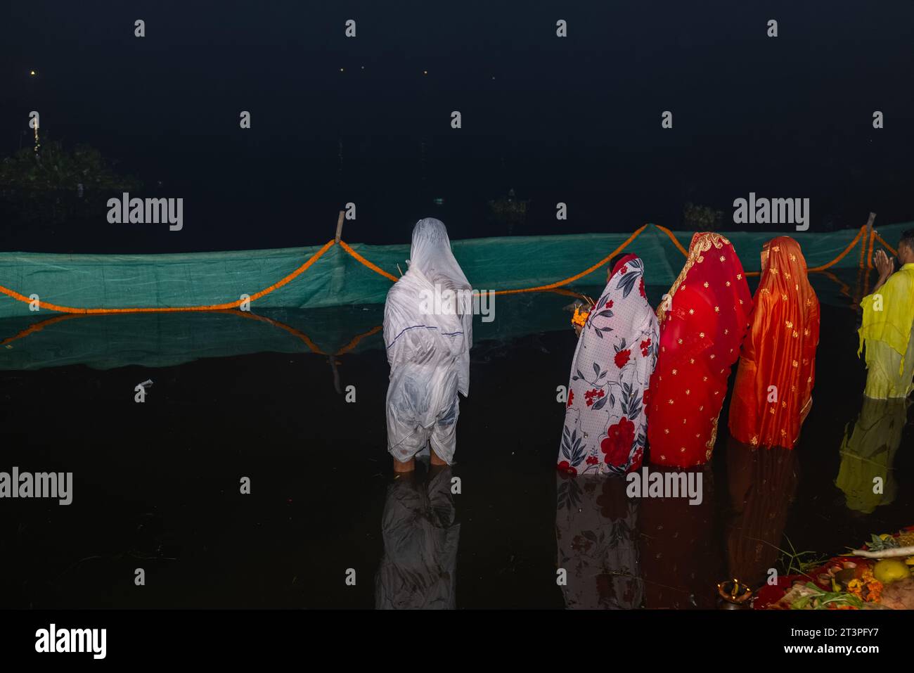 Chhath Puja, Indian hindu female devotee performing rituals of chhath ...