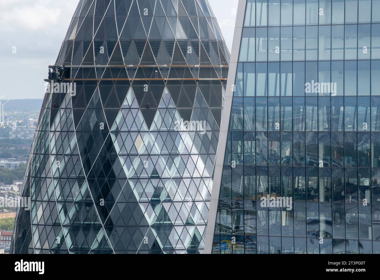 Gherkin and Scalpel viewed from the Sky Garden in London England UK ...