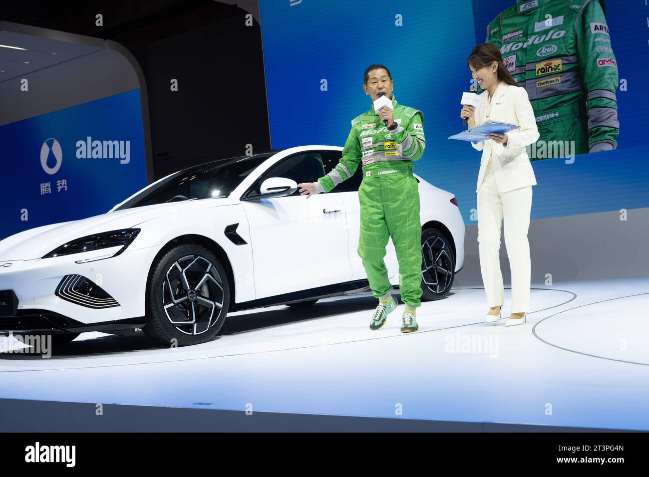 Tokyo, Japan. 26th Oct, 2023. A presentation by BYD Company, a Chinese ...