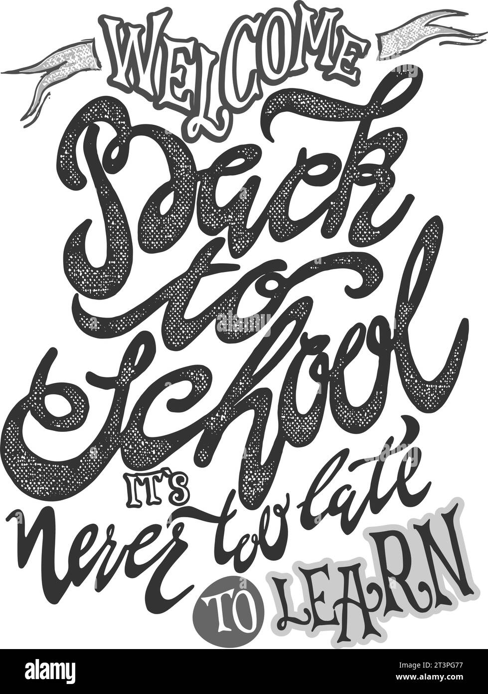 Welcome back to school hand lettering sketch Vector Image Stock Vector ...
