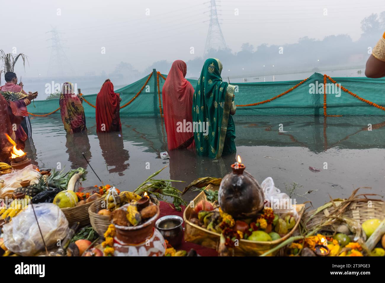 Chhath Puja, Indian hindu female devotee performing rituals of chhath ...