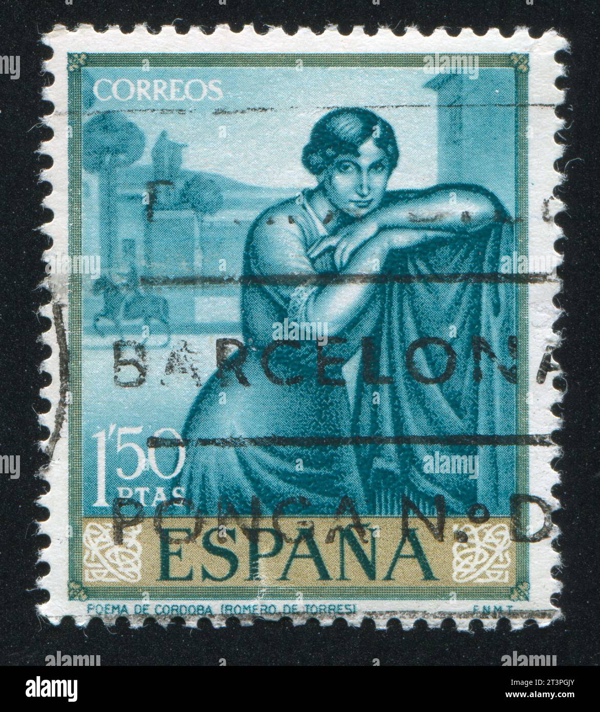 SPAIN - CIRCA 1965: stamp printed by Spain, shows Poem of Cordoba by ...