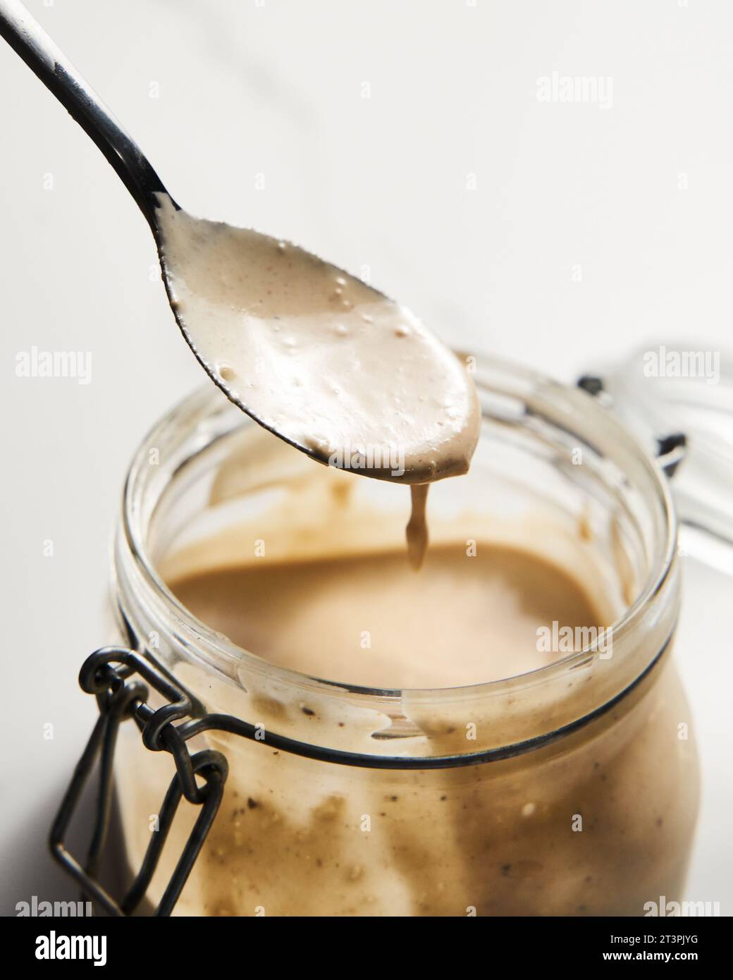 Tarator - Lebanese sauce from tahini with garlic, lemon juice and water ...