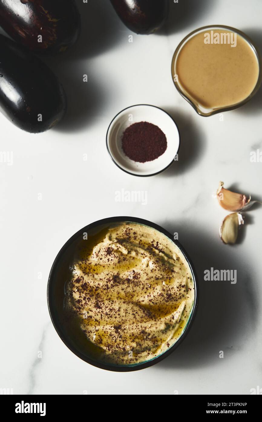 Mutabal or Moutabal - Middle Eastern dip made from roasted eggplants ...