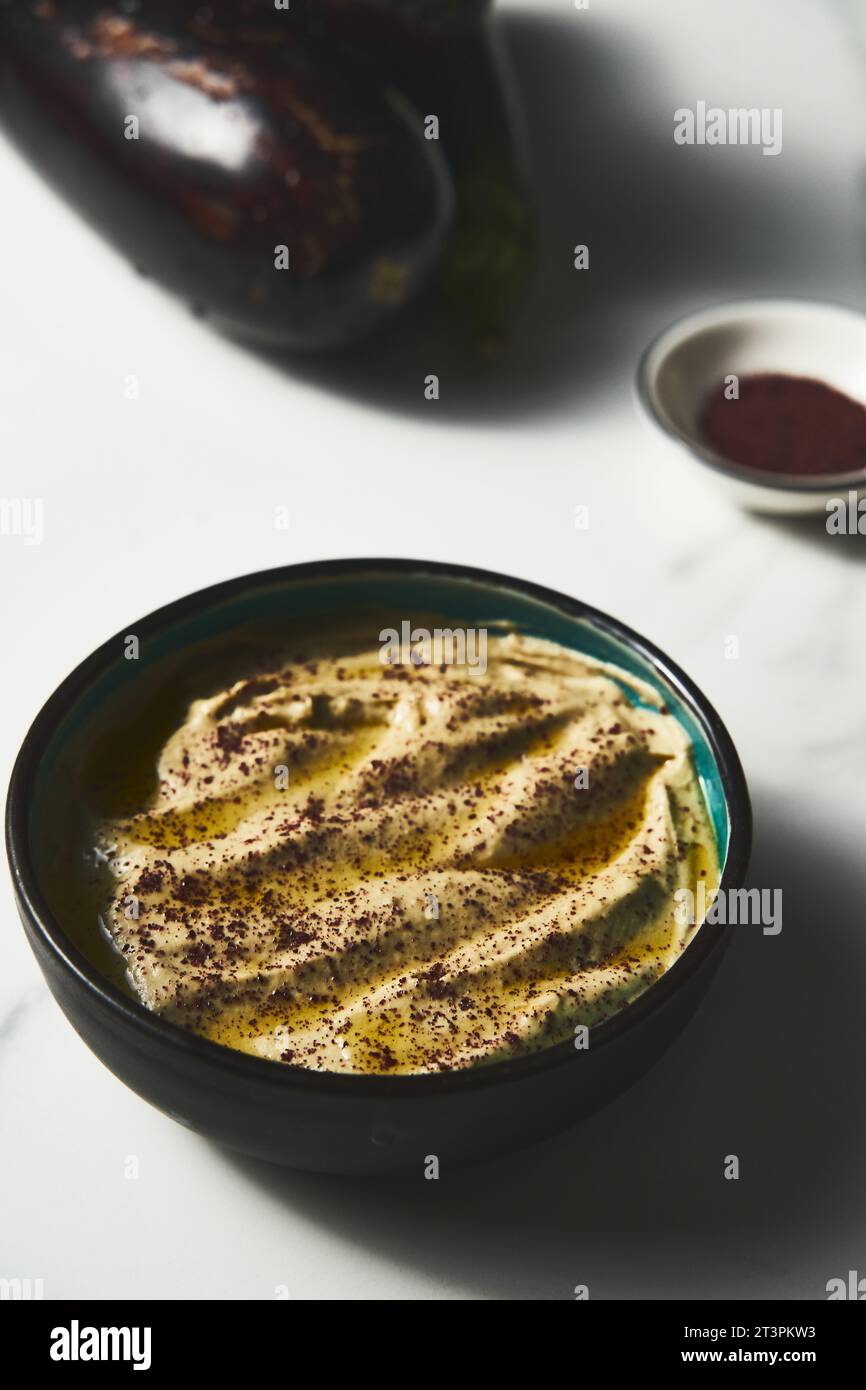 Mutabal or Moutabal - Middle Eastern dip made from roasted eggplants ...