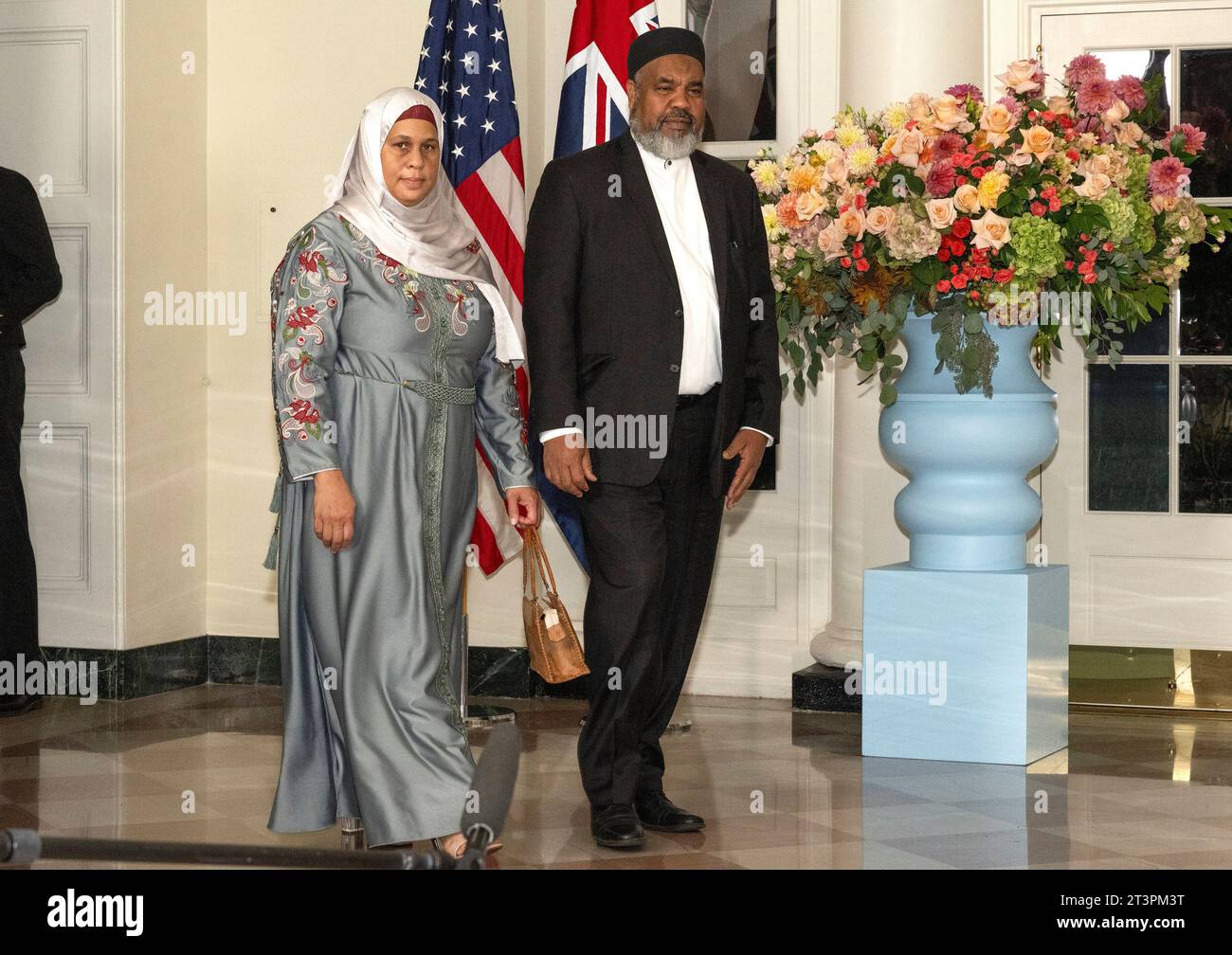Imam Mohamed Magid and Dr. Amaarah DeCuir arrives for the State Dinner ...