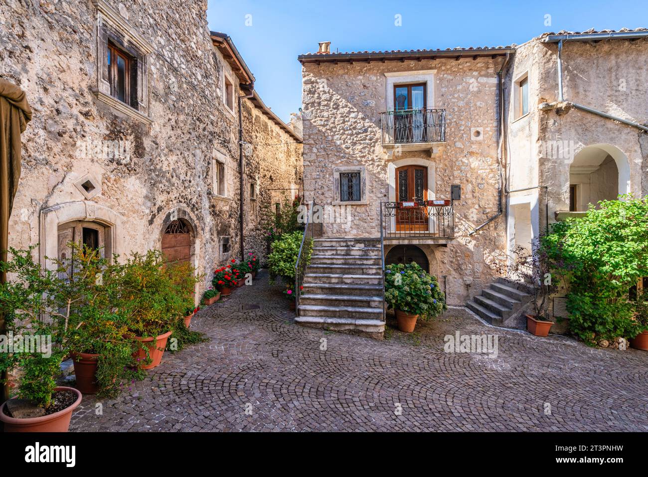 Scenic sight in the beautiful village of Castelvecchio Calvisio ...